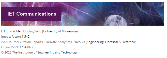 通信技术方向，华人主编掌舵的优秀期刊 IET Communications - 知乎