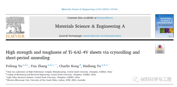 中南大学《MSEA》：新工艺！实现高强度和韧性Ti-6Al-4V板材 - 知乎