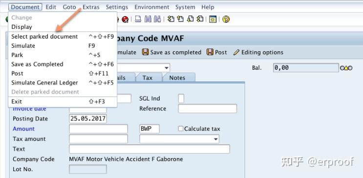 SAP FI课程 7.1 SAP凭证的预制和暂存 - 知乎
