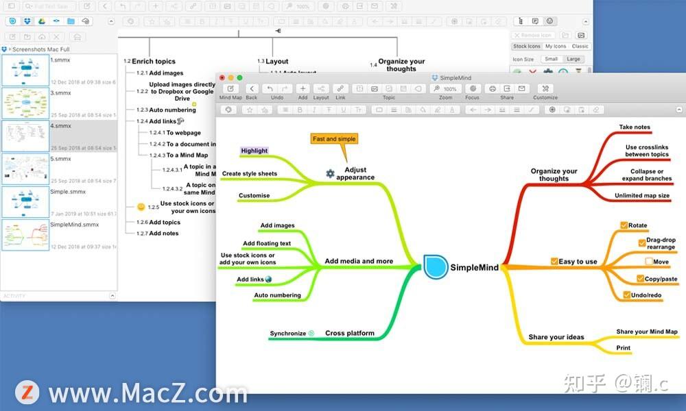 苹果Mac强大的思维导图工具：SimpleMind - 知乎