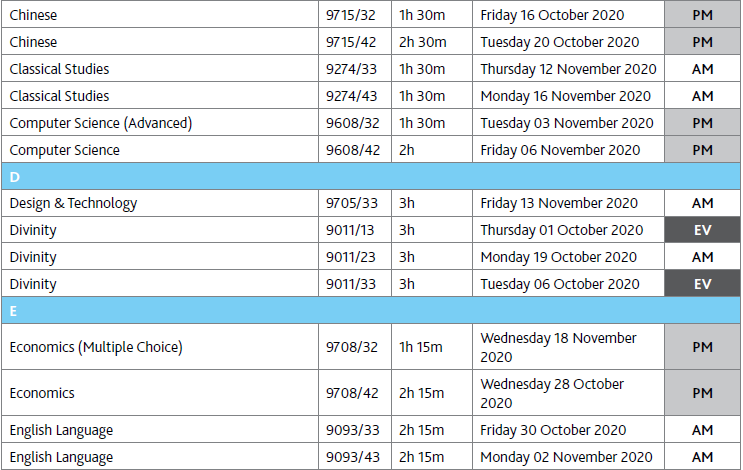 CAIE考试局公布2020年秋季IGCSE/Alevel考试时间以及新增考试科目！ - 知乎
