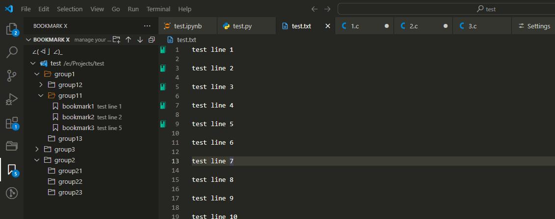推荐一个支持标签排序，分组嵌套的vscode bookmark插件：bookmark X - 知乎