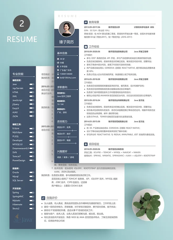 Java后端程序员简历 Word简历模板下载 知乎