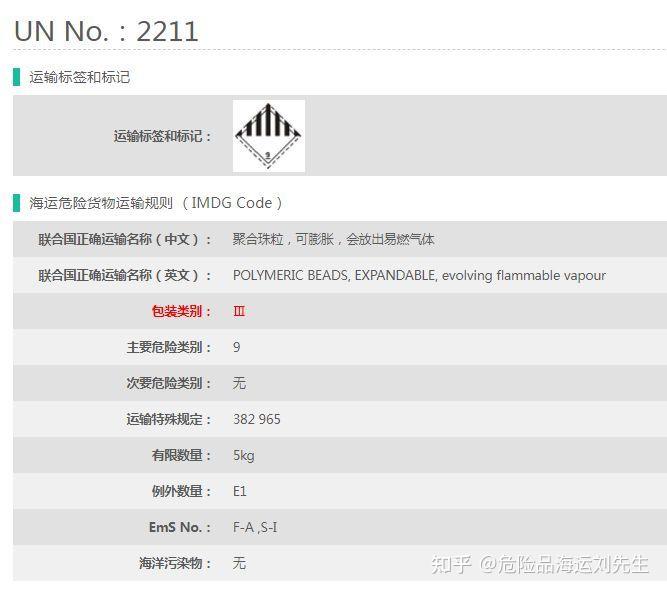 华南9类危险品可发性聚苯乙烯UN2211海运出口订舱 - 知乎