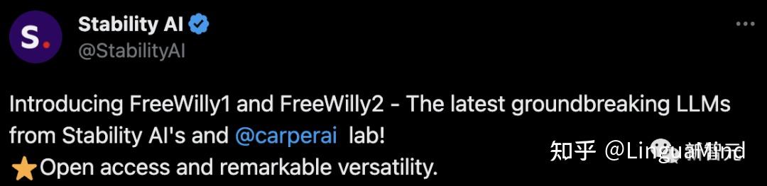Stability AI火速发布Llama 2微调模型FreeWilly，性能媲美ChatGPT！网友惊呼游戏规则已改变 - 知乎