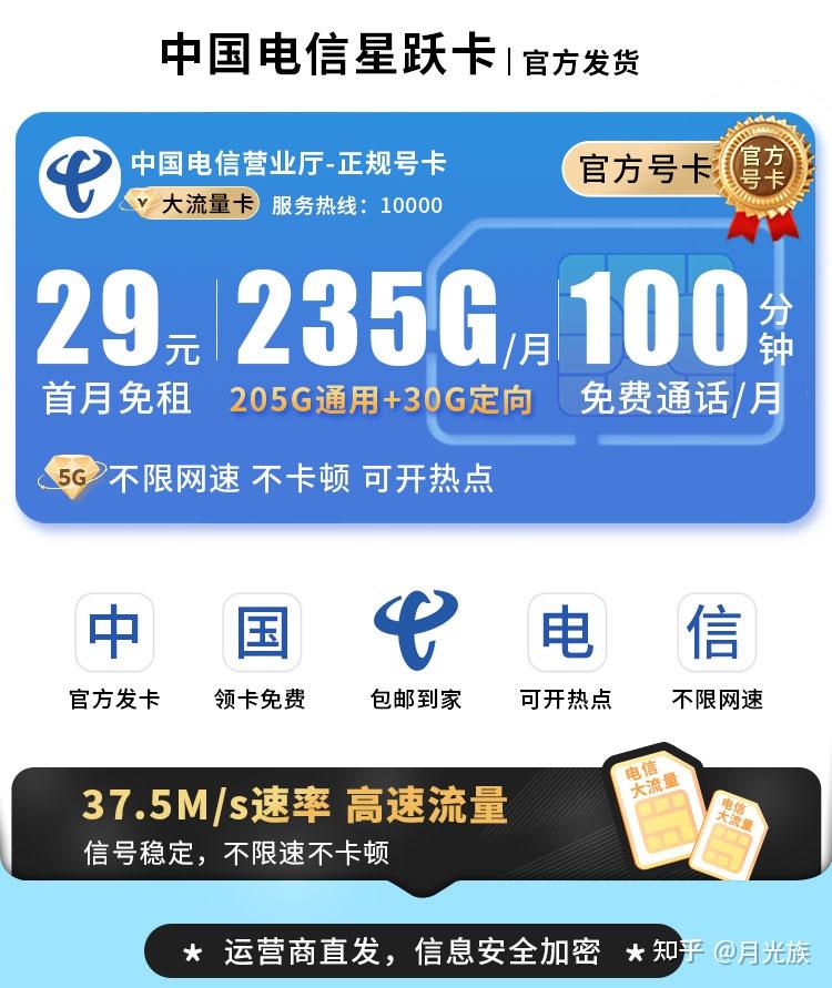 【深度测评】电信星跃卡 29 元 235G+100 分钟：学生党 / 打工人的流量救赎指南 - 知乎