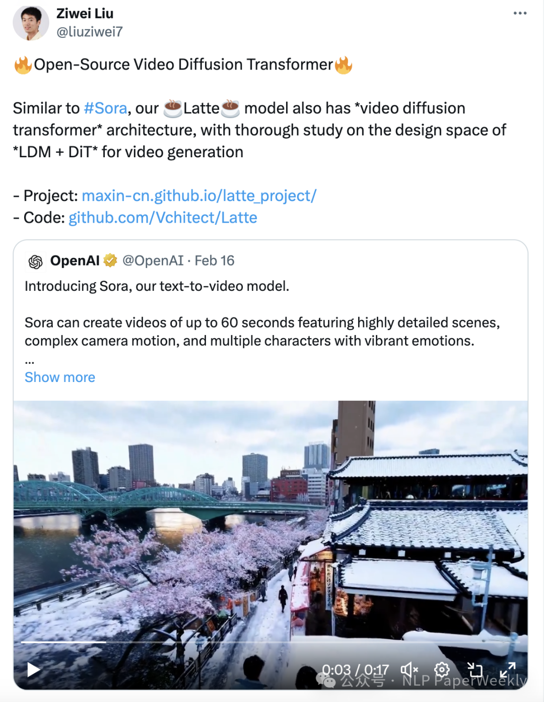 上海人工智能研究院推出Latte，开源版视频Diffusion Transformer来了吗？ - 知乎