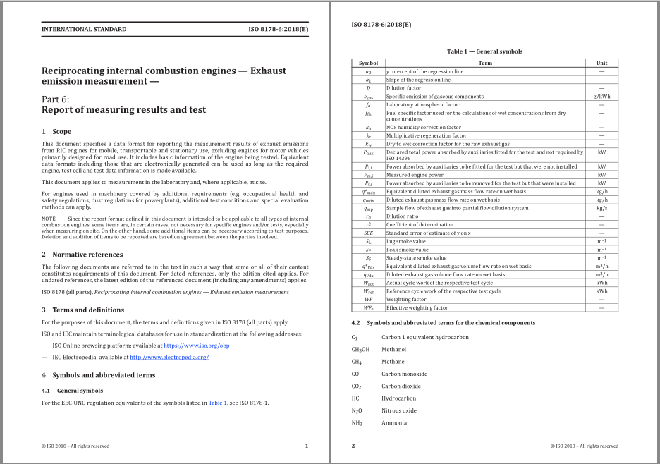 ISO 8178-6-2018（原版PDF）+Chinese（ISO中文版翻译）往复式内燃机 - 废气排放测量 - 第6部分:测量结果和测试报告 - 知乎