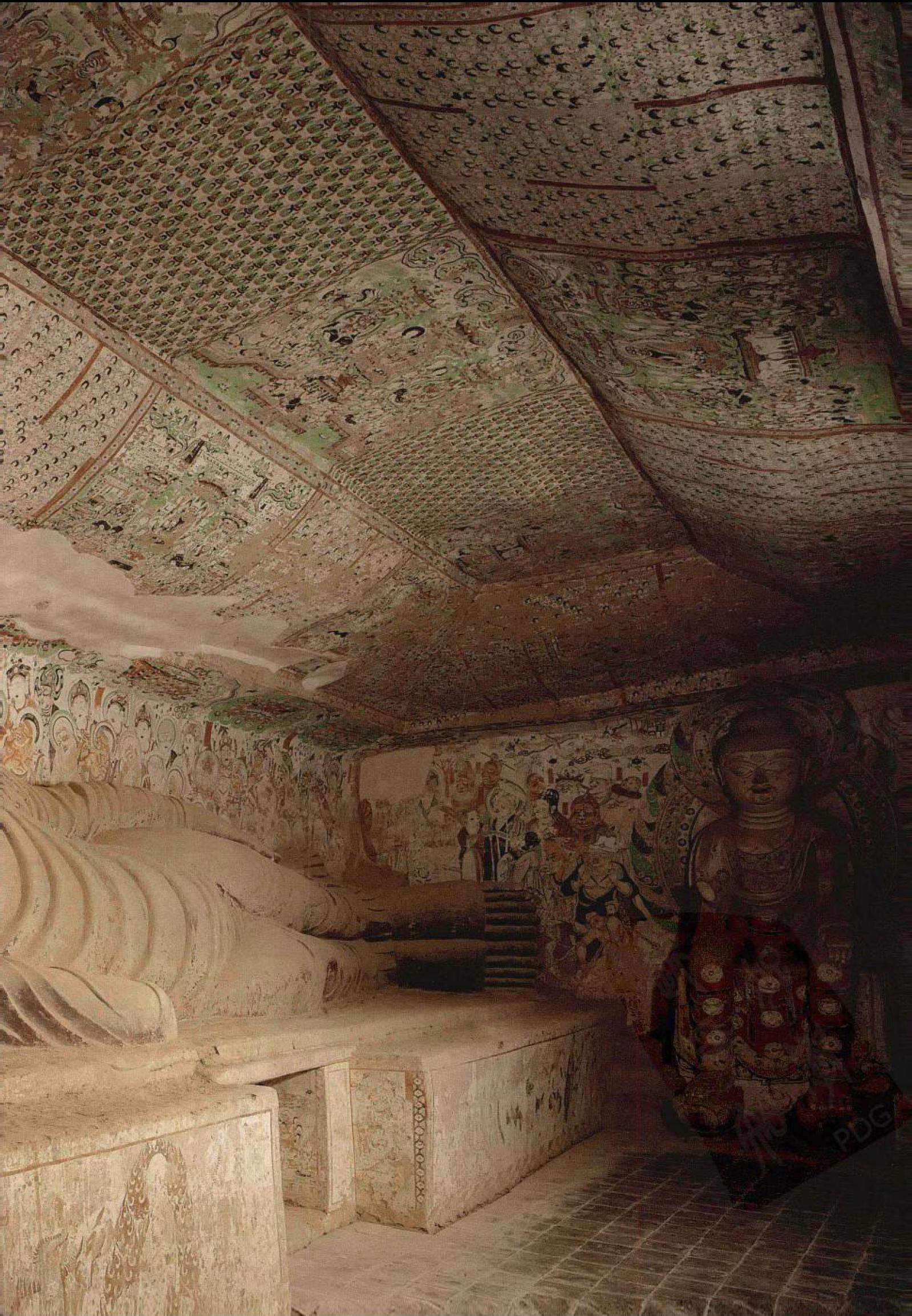 【神游千年，大美敦煌】中唐-158窟-最盛大涅槃窟(上)：卧佛等三世佛像，满壁天人举哀，虽死犹生【高清大图300幅】 - 知乎