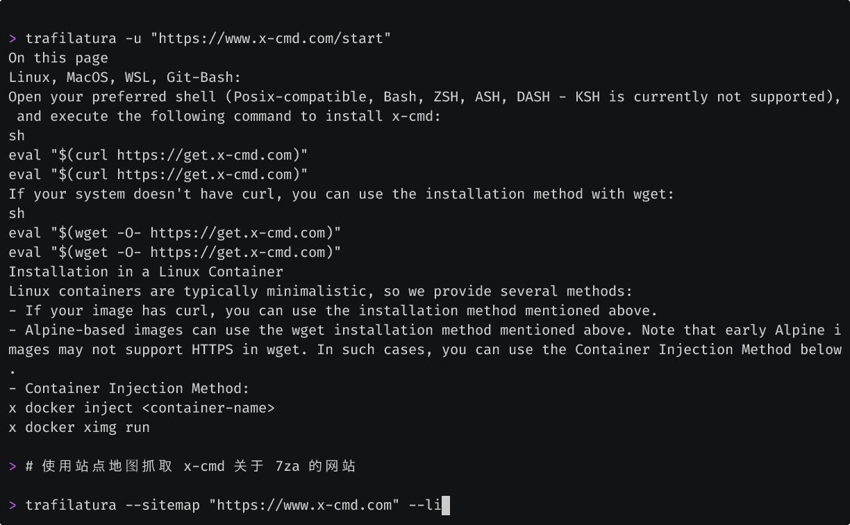 x-cmd pkg | trafilatura - 网络爬虫和搜索引擎优化工具 - 知乎
