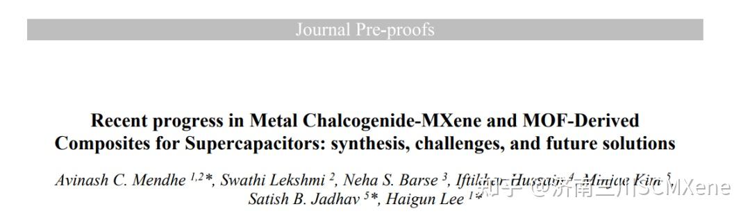 《Prog. Mater. Sci》综述：金属硫族化合物-MXene及MOF衍生复合材料在超级电容器中的最新进展 - 知乎