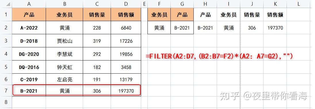 Excel查找和引用函数“filter”基本用法 知乎 7558