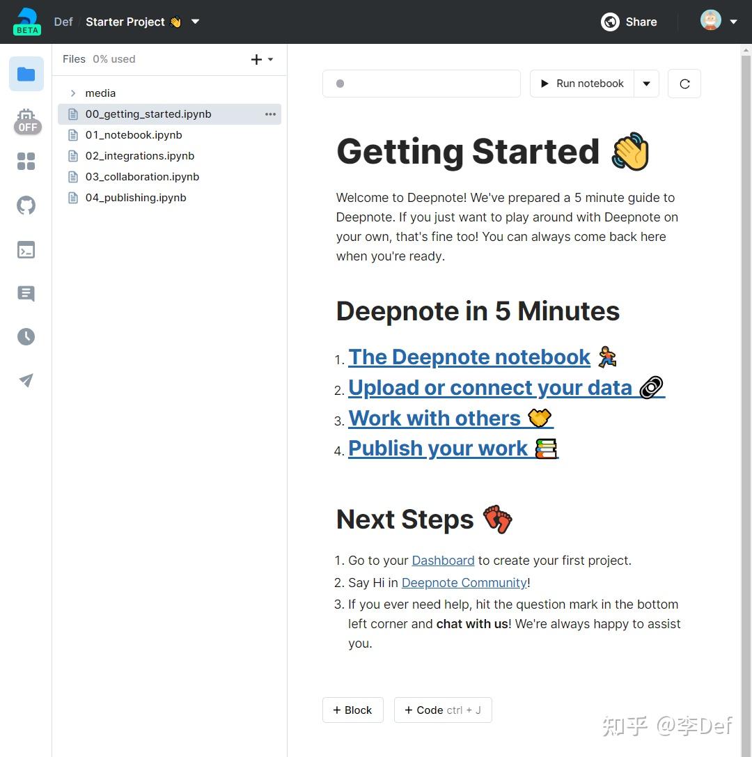 Deepnote中连接 (Link) GitHub - 知乎