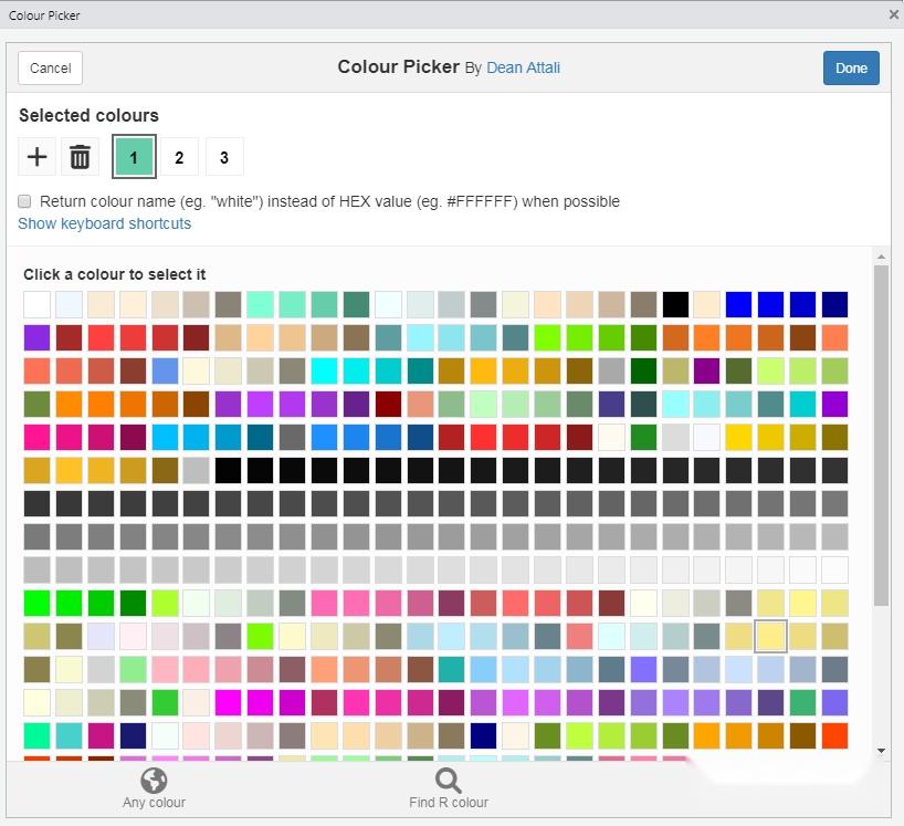 R语言绘图—有趣的颜色拾起(colourpicker) - 知乎