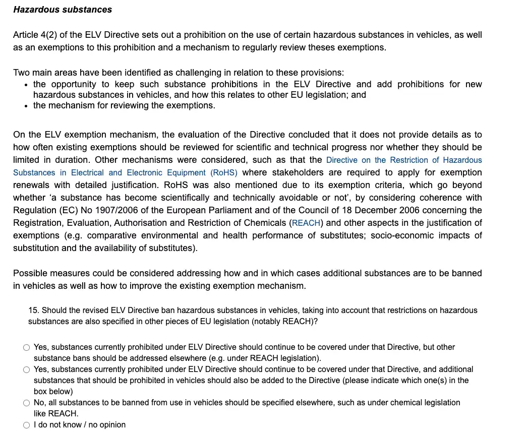 欧盟发布新版ELV指令核心内容 - 知乎