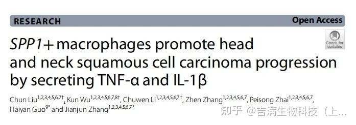 SPP1+巨噬细胞通过分泌TNFα/IL-1β，激活NF-κB通路促进头颈部鳞癌进展 - 知乎