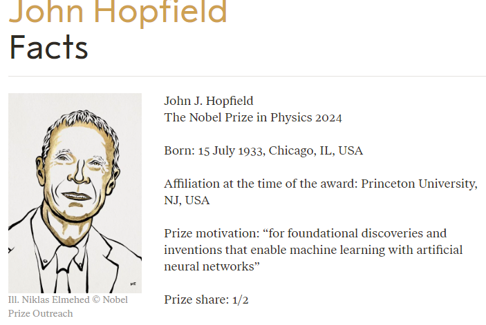 2024年诺贝尔物理学奖授予John J. Hopfield 和 Geoffrey E. Hinton在神经网络领域的革命性贡献 - 知乎