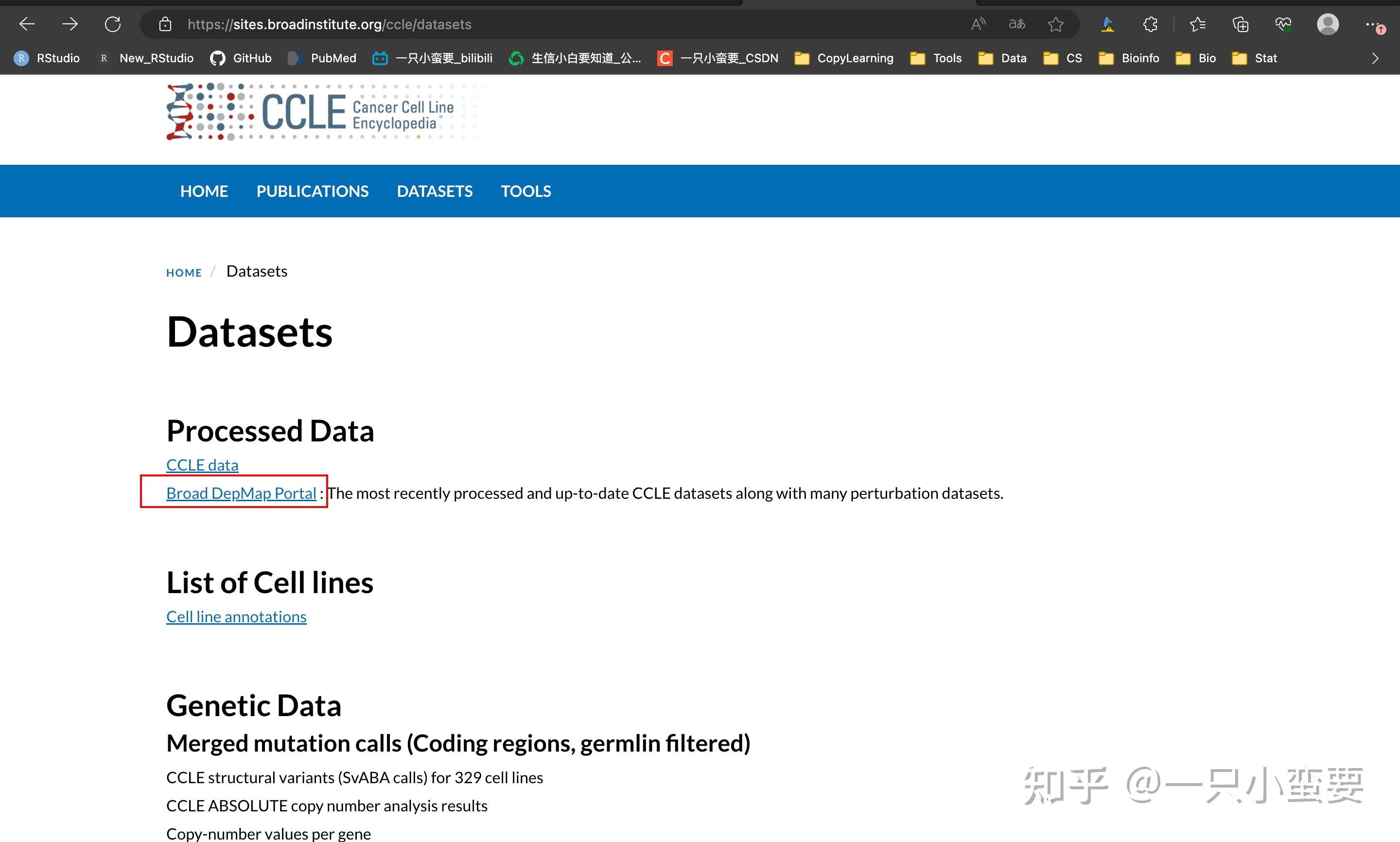 CCLE 数据库 - 癌细胞系多组学及药物敏感性数据 - 知乎