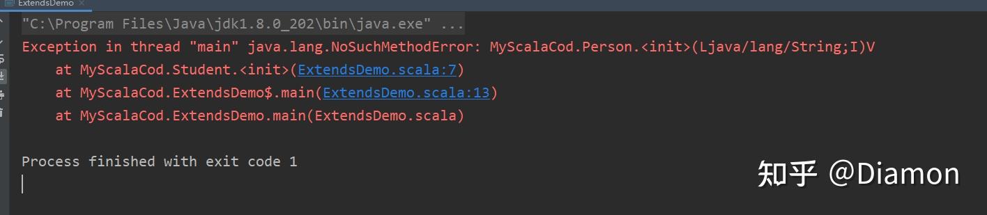 Scala: Exception in thread "main" java.lang.NoSuchMethodError: Person. (Ljava/lang/String;I)V - 知乎