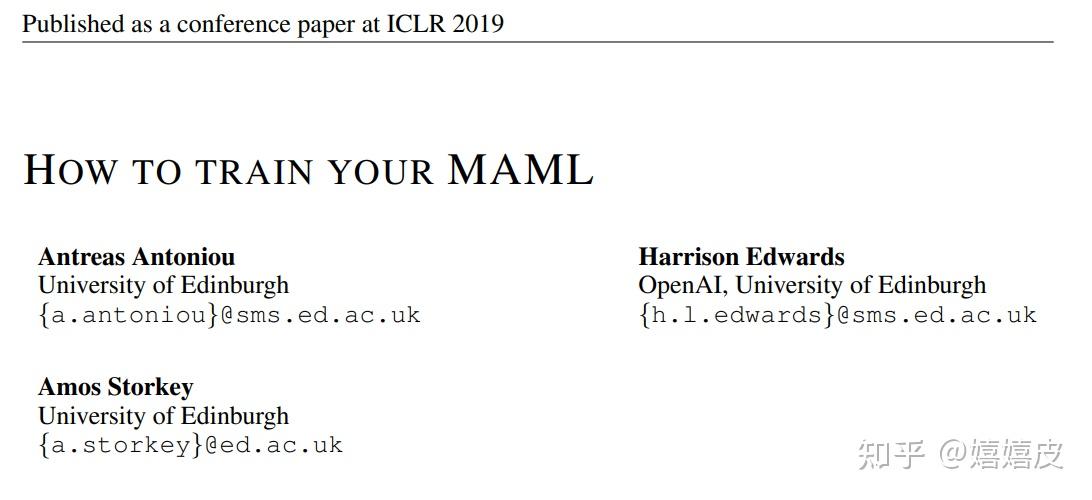 近年MAML的花式变体 - 知乎