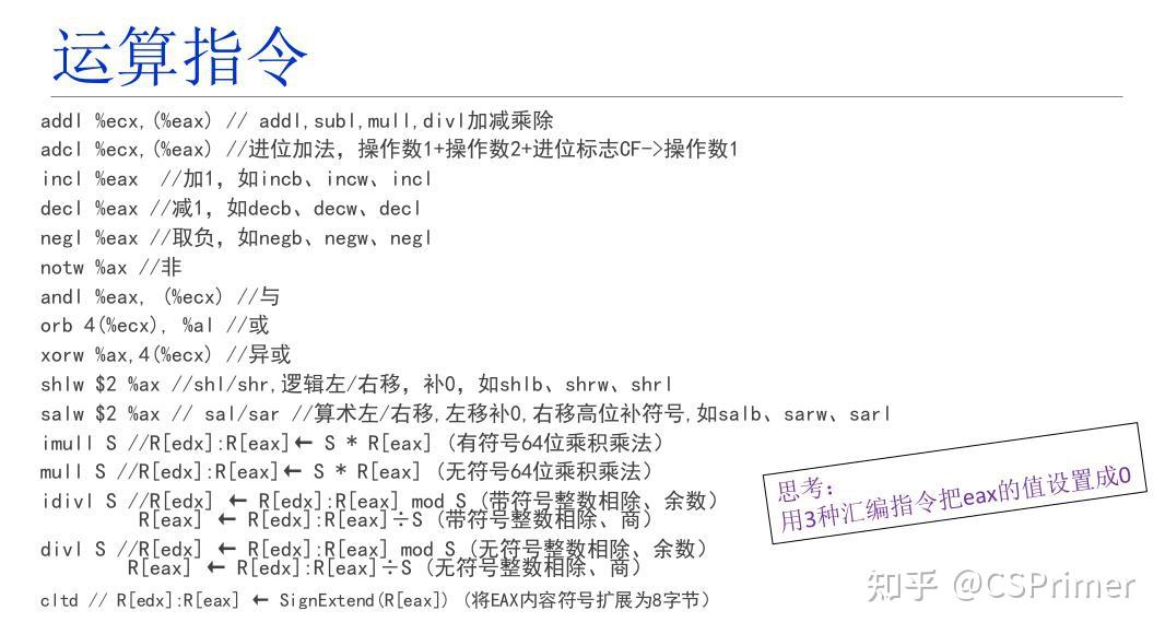 十分钟掌握最常用的x86汇编语言 - 知乎