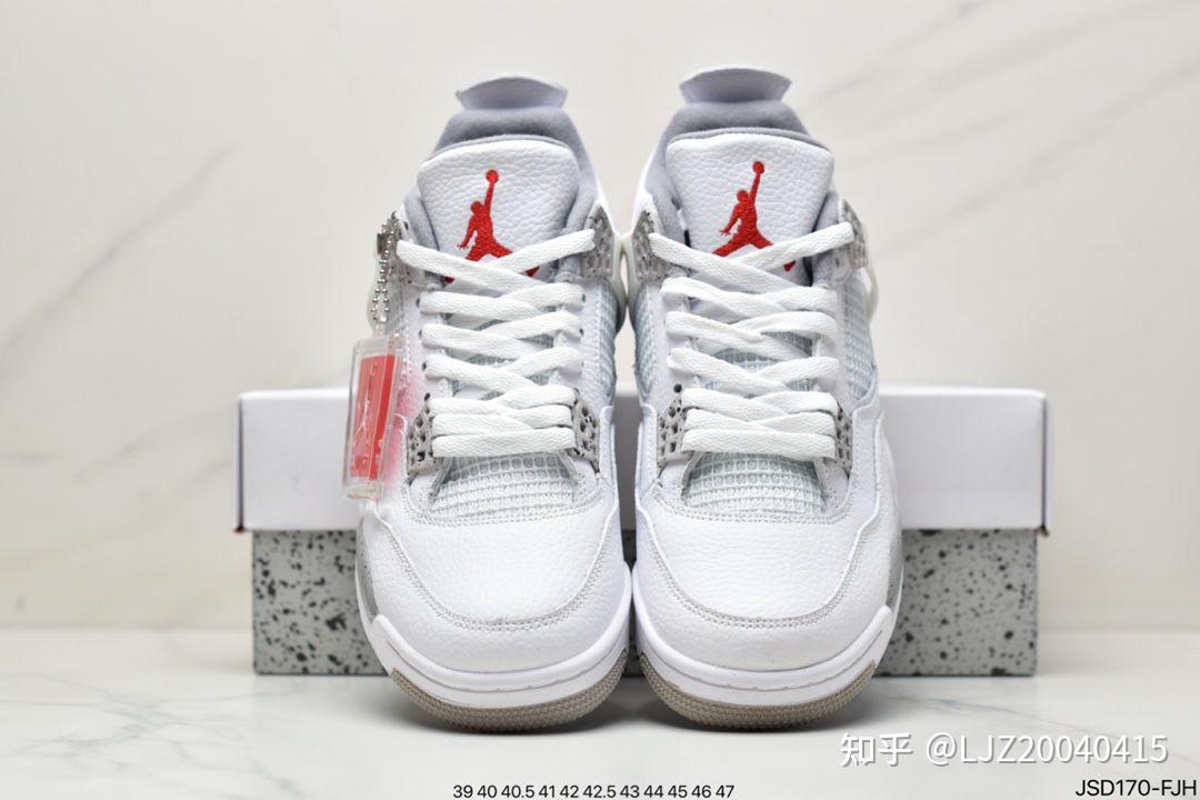 AJ4 乔丹4代 aj4 乔4 白水泥 乔丹篮球鞋系列 ，鞋舌上经典的 4 代 Jumpman Logo + Flight 字样格外抢眼 ...