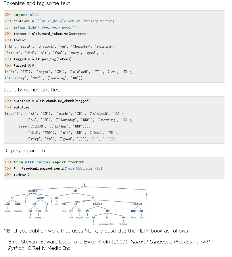 酷站推荐 - nltk.org - Natural Language Toolkit - 知乎