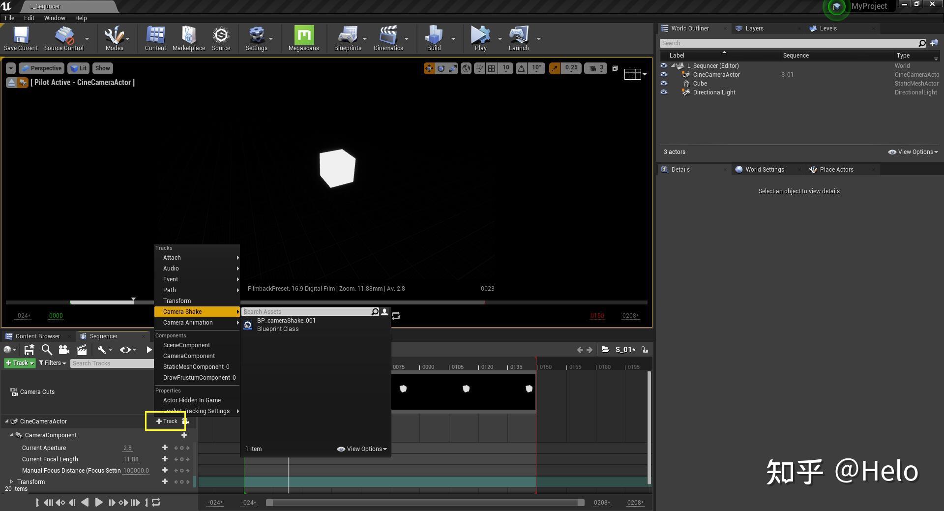 UE4中的动画编辑器 —— Sequencer in UE4 - 知乎