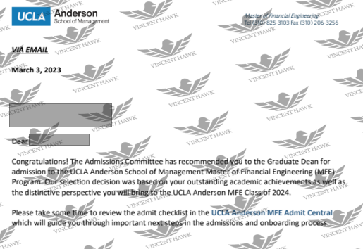 2023 VH Offer | UCLA金融工程硕士offer！恭喜VH学员！ - 知乎
