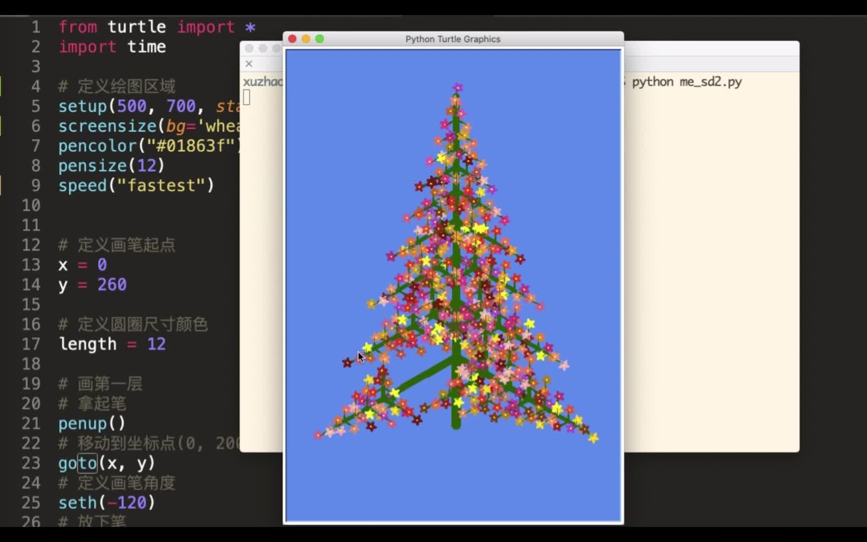用Python画圣诞树代码，两种全新代码，可直接运行~ - 知乎