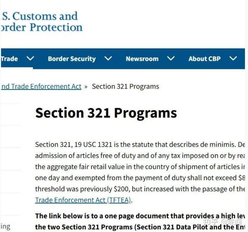 2025年1月11日起美国海关全面实施Section 321免税低值规则通知 - 知乎
