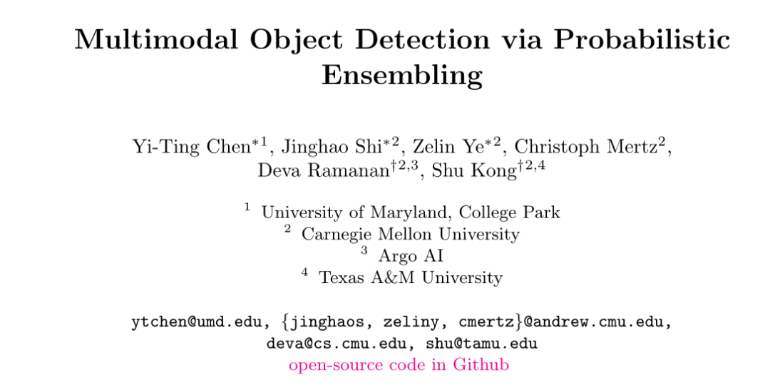ECCV 2022 | ProbEn：基于概率融合的多模态目标检测 - 知乎
