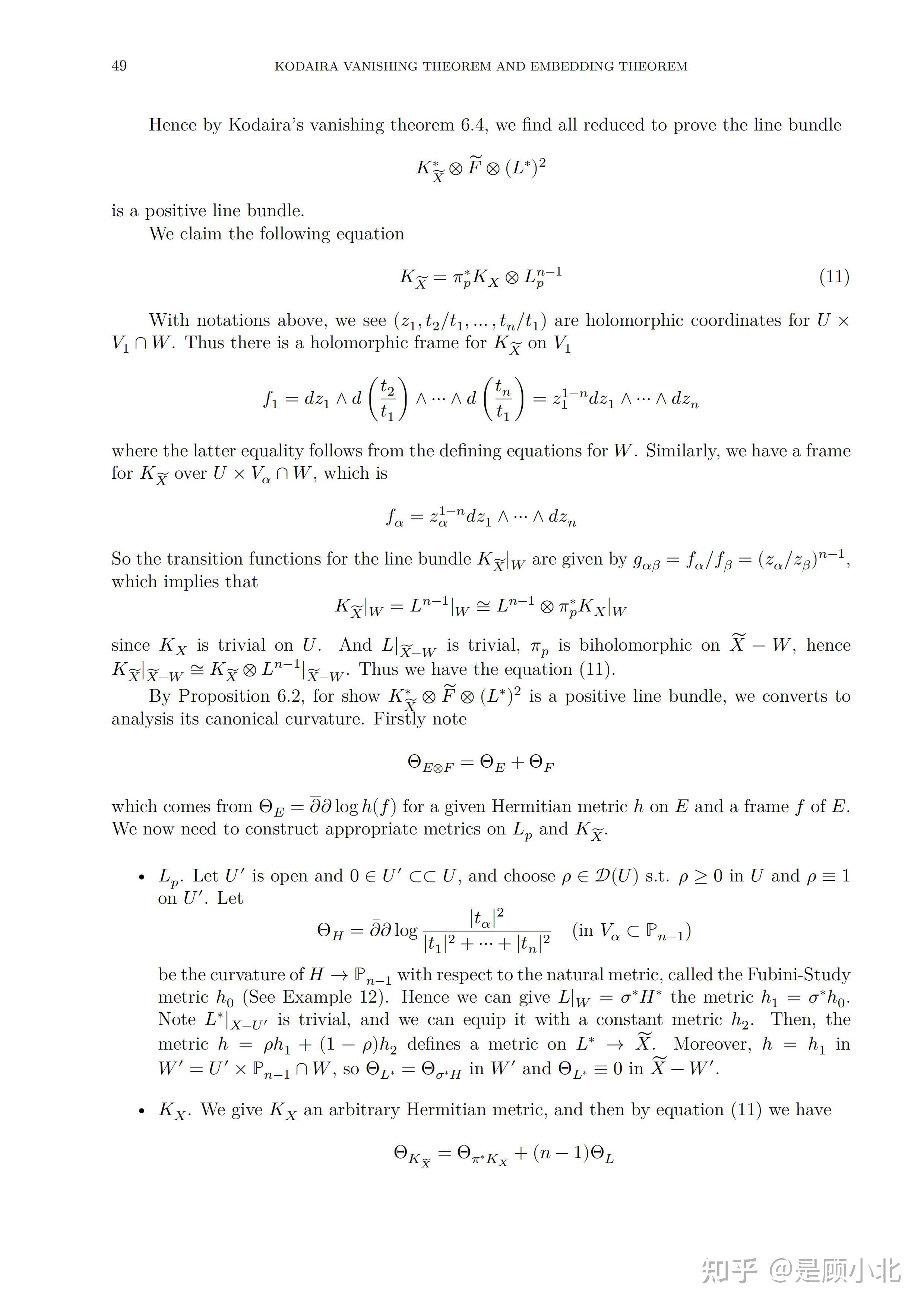 Kodaira Vanishing Theorem And Embedding Theorem （小平消灭定理和嵌入定理） - 知乎