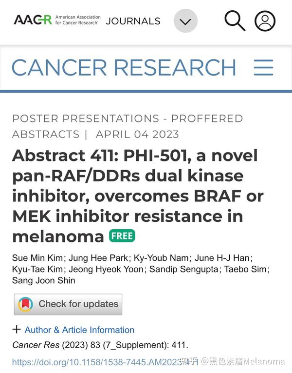 【2023AACR】Braf靶向耐药问题有了新希望 - 知乎
