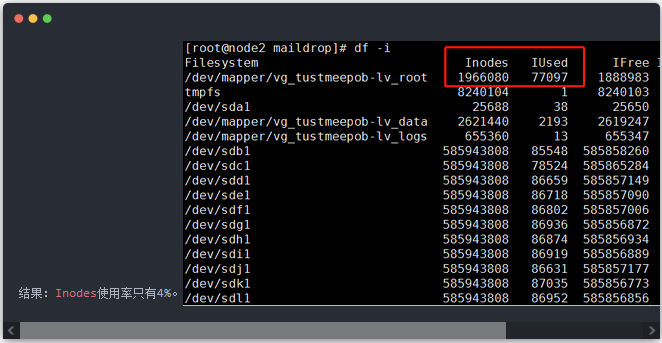 Linux中inode使用率满了解决办法( inode节点满处理方法) - 知乎