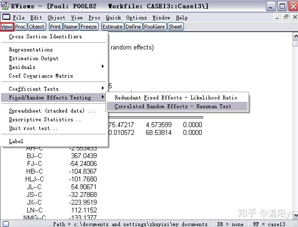 Eviews面板数据模型估计步骤及实例分析 - 知乎