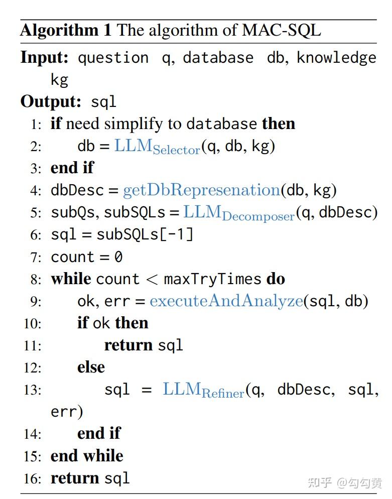 【NL2SQL论文-23年12月】MAC-SQL：A Multi-Agent Collaborative Framework for Text-to-SQL - 知乎