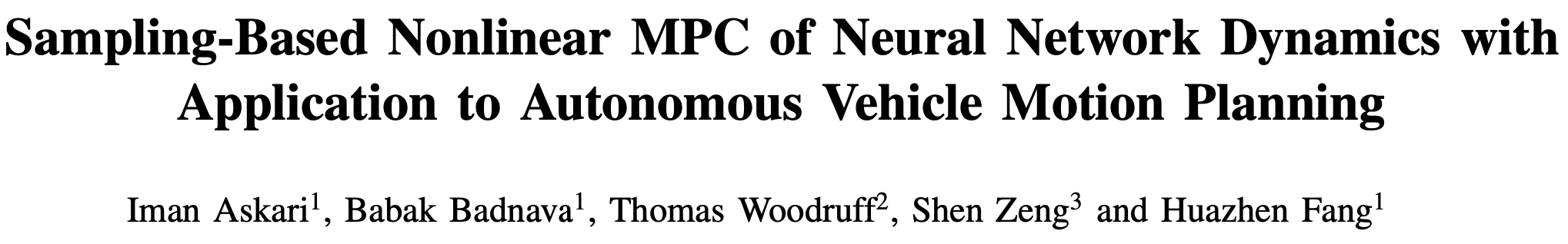 神经网络动力学基于采样的非线性MPC用于自动驾驶运动规划 - 知乎