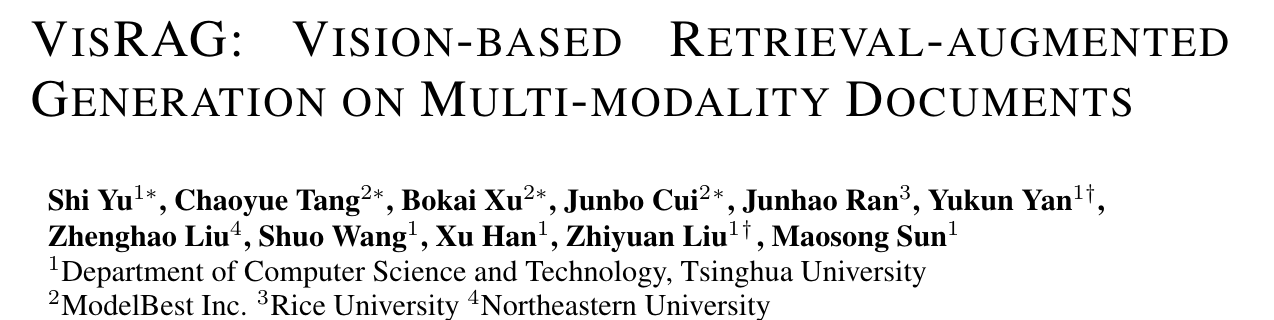 VisRAG：基于视觉的检索增强生成方法 - ExplorerMan - 博客园