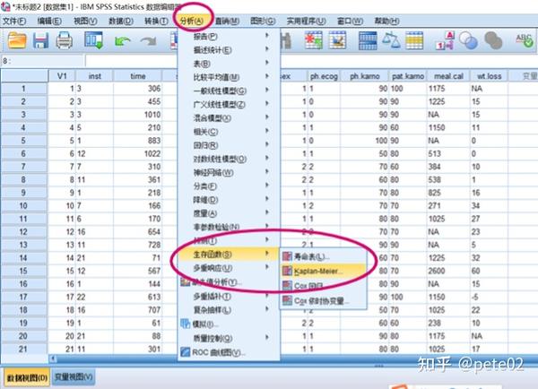 Spss软件进行生存分析 知乎
