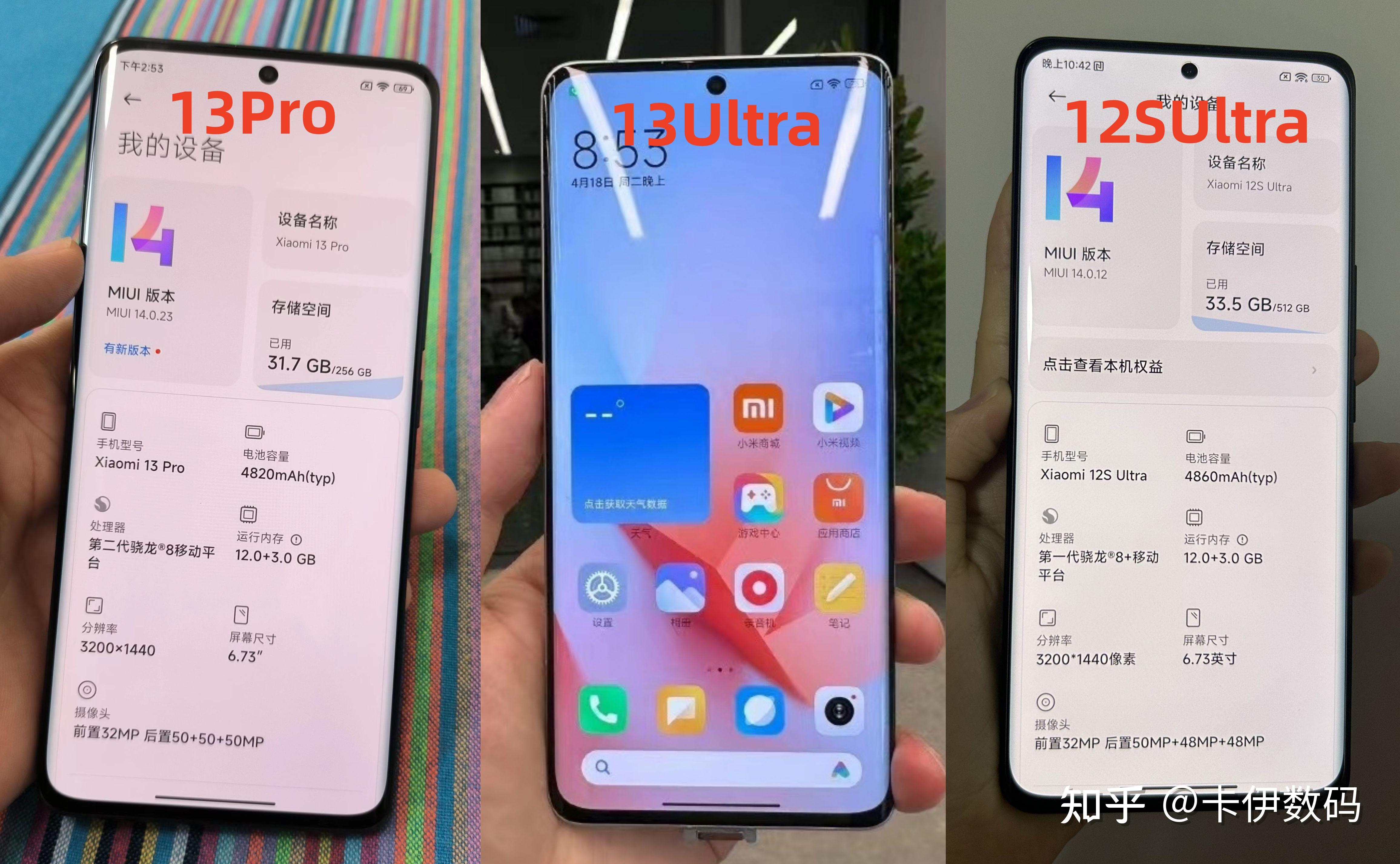 小米高端旗舰大混战！13Ultra,13Pro,12SUltra参数对比，一文看懂 - 知乎
