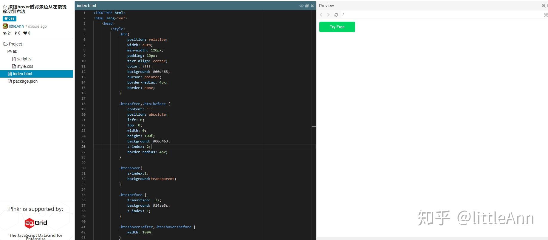 【技术】通过css实现按钮hover时背景色从左慢慢移动到右边 - 知乎