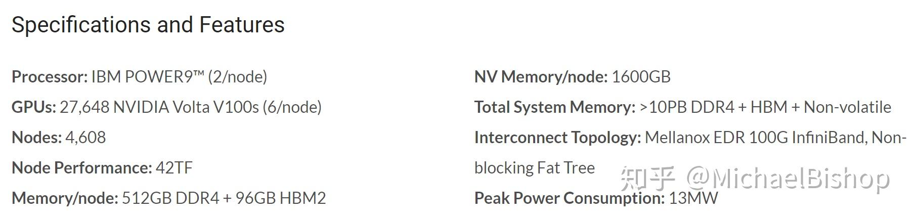 美国Summit超级计算机的CPU规格（制造工艺、线程等）是怎么样的？ - 知乎