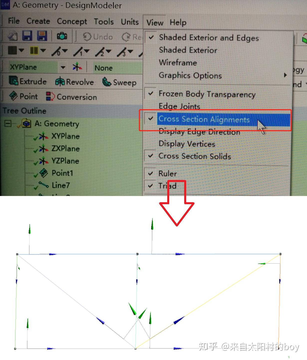 workbench DesignModeler定义和更改梁截面的方向 - 知乎