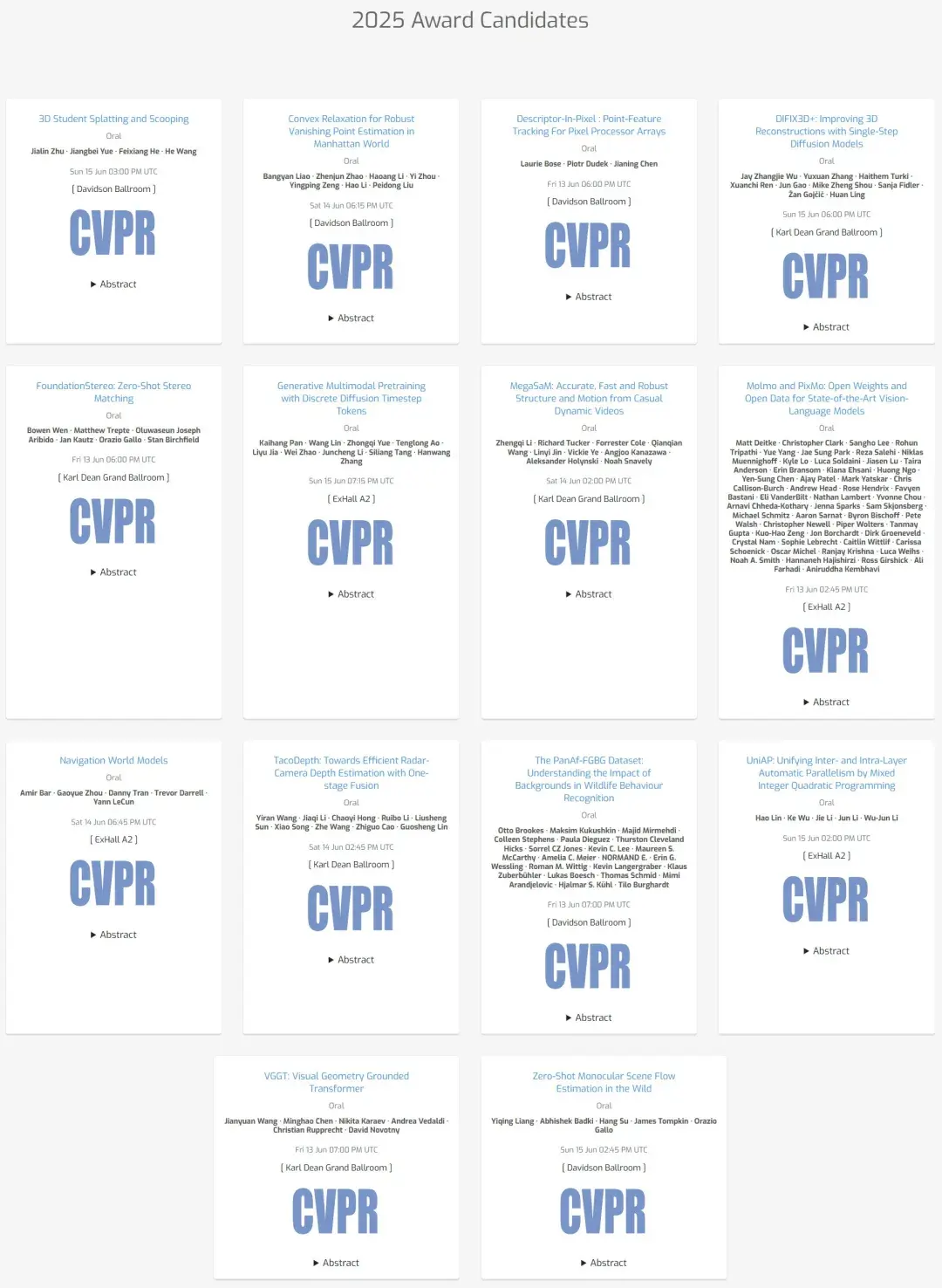 CVPR 2025奖项出炉：牛津&Meta博士生王建元获最佳论文，谢赛宁摘年轻研究者奖 - 知乎