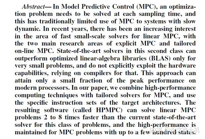HPIPM: a high-performance quadratic programming framework for model predictive control - 知乎