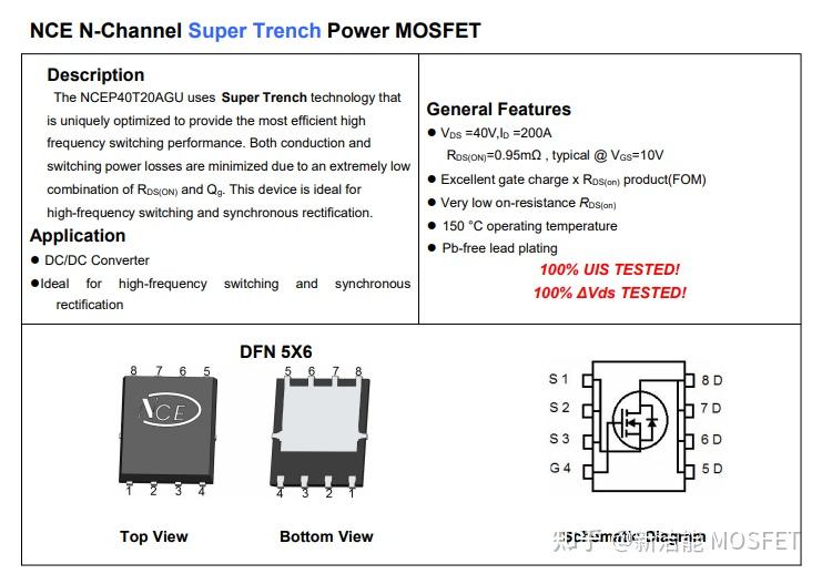 新洁能 (NCE）30-250V N-Channel SGT-I MOSFET概览 - 知乎