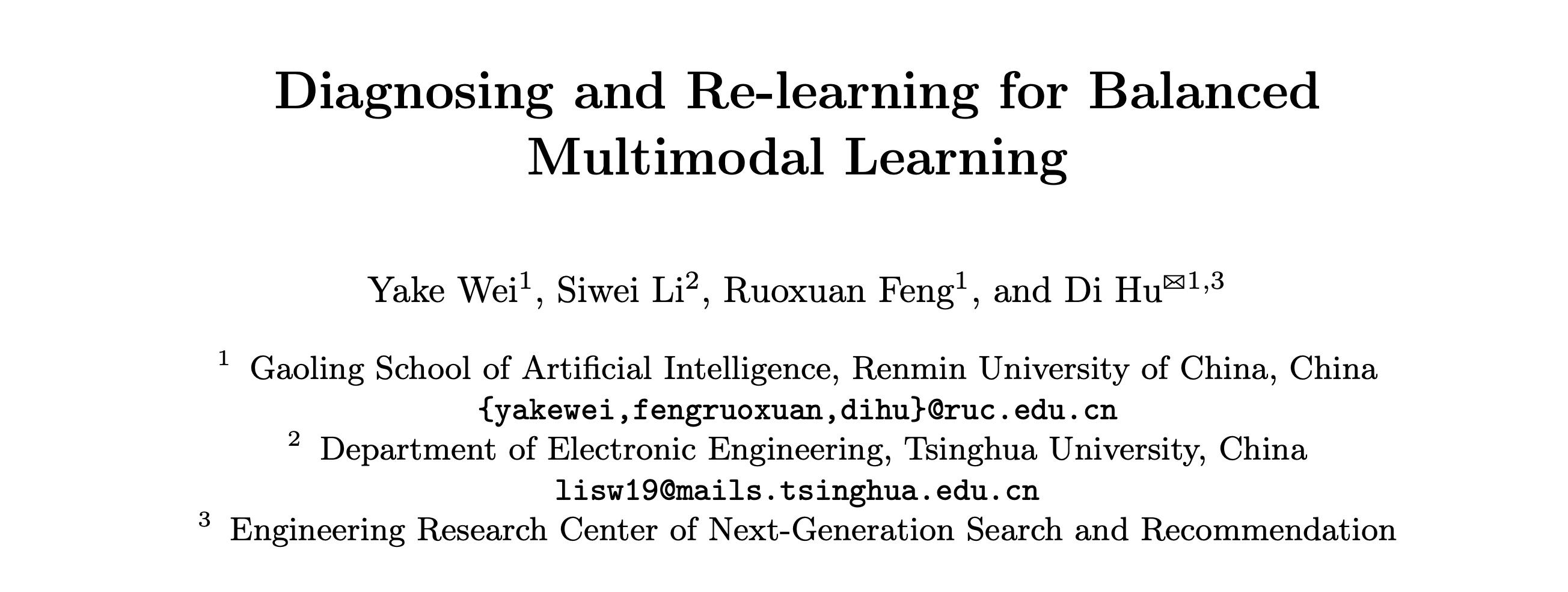 [GeWu-Lab最新进展] ECCV 2024 | 平衡多模态学习新策略：诊断&再学习 - 知乎