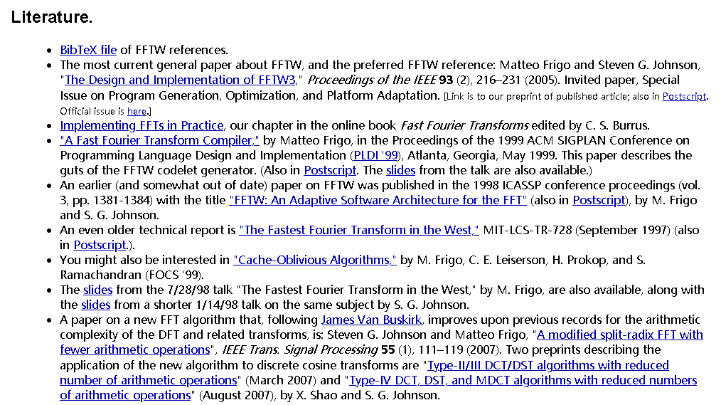 酷站推荐 - fftw.org - FFTW | 快速傅里叶变换