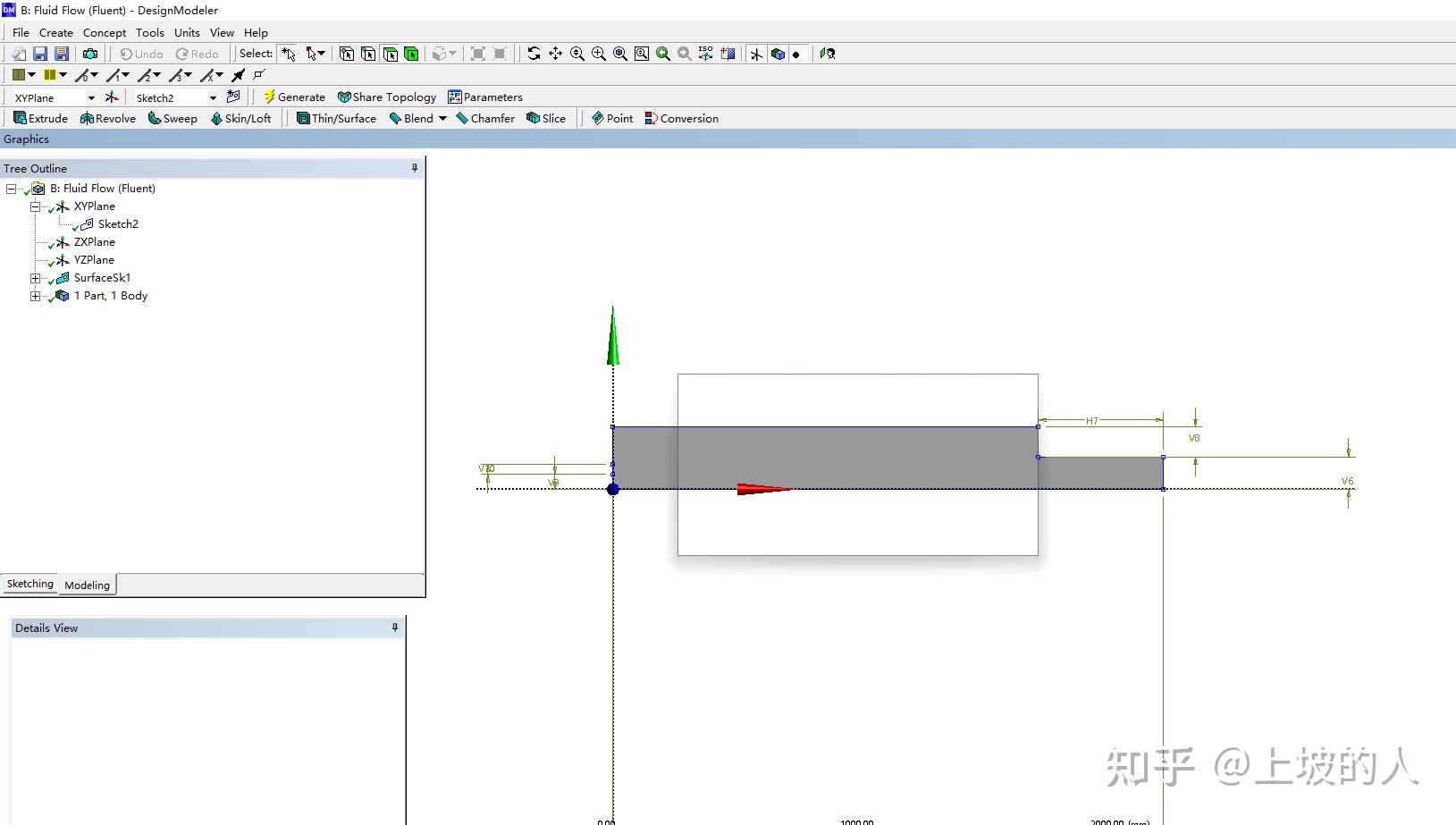 workbench designmodeler绘制几何图形时候，需要先定义尺寸单位unit，如果后面从默认的米改为毫米，就会出现问题，导致定义 ...